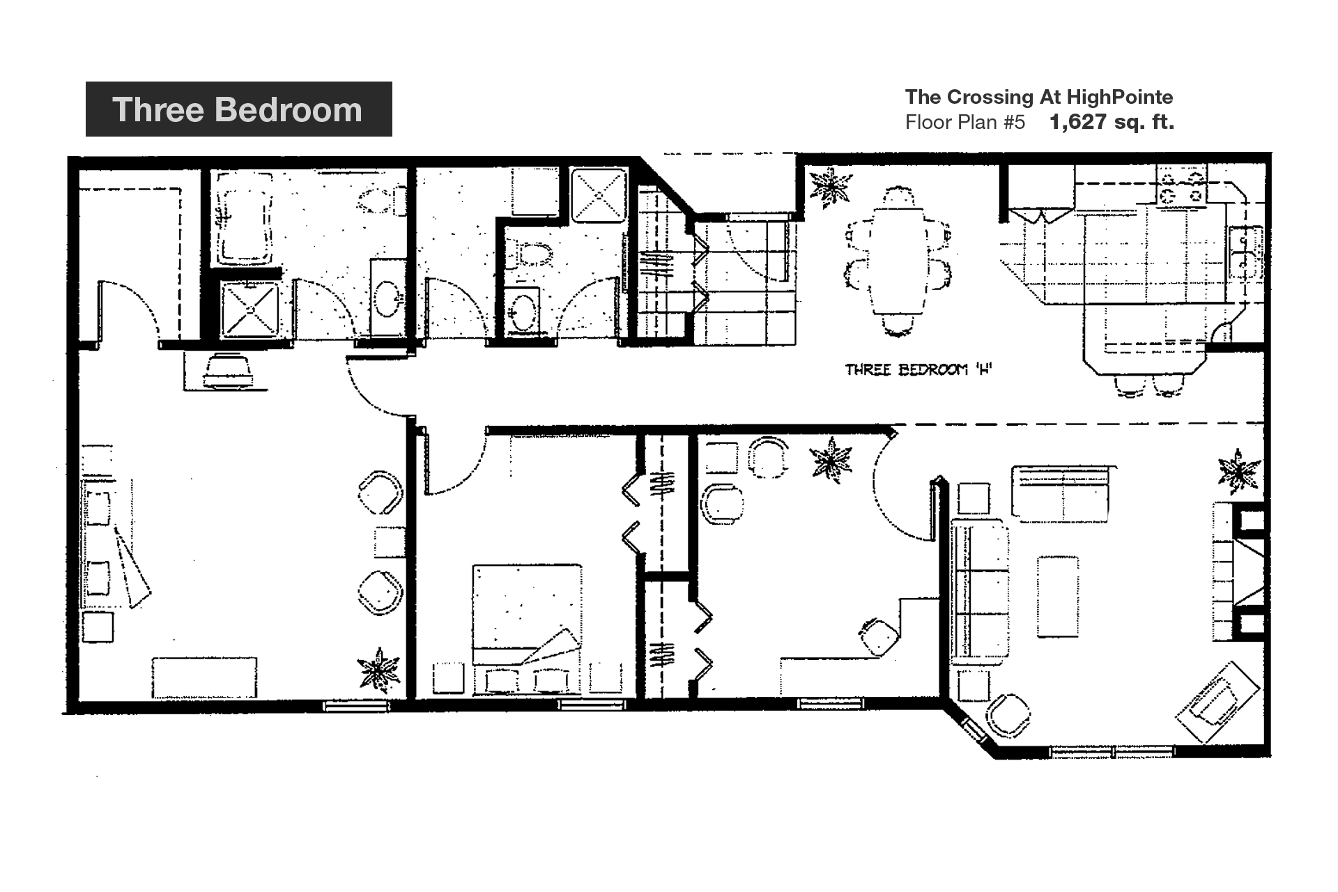 The Crossing Three-Bedroom Apartment - HighPointe Apartment Homes
